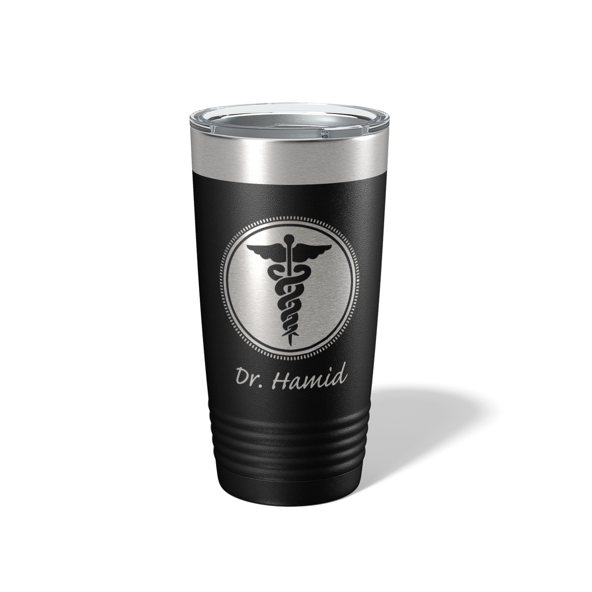 Personalized Doctor Gift Tumbler Laser Engraved | Caduceus Name & Title ...