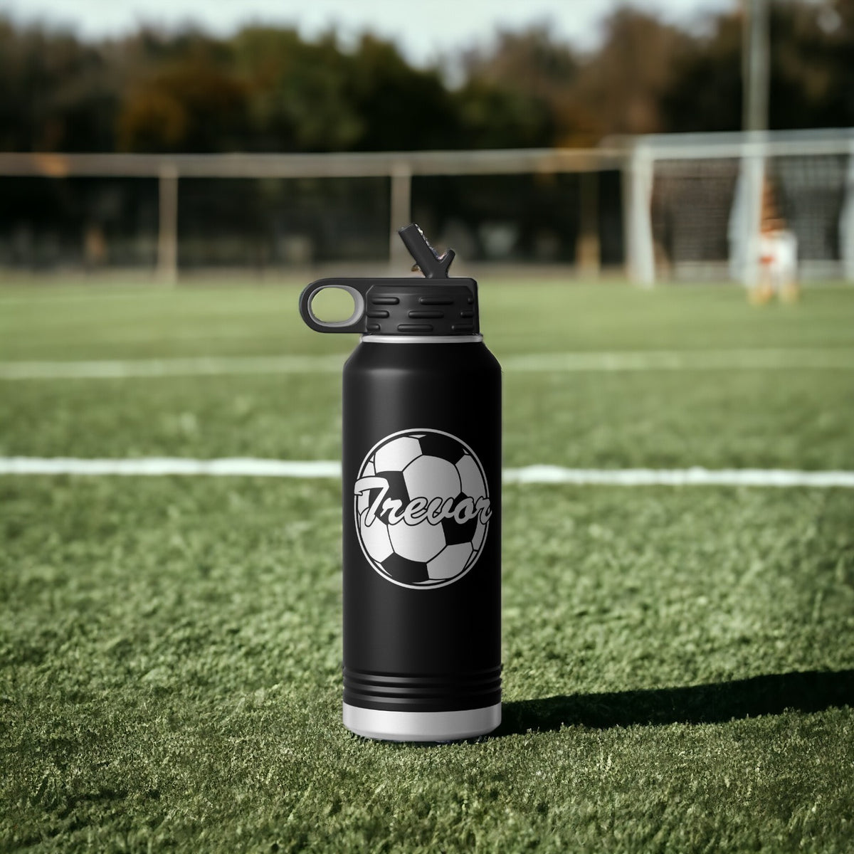 Personalized Engraved Soccer Player Water Bottle | Custom Sports Gift ...