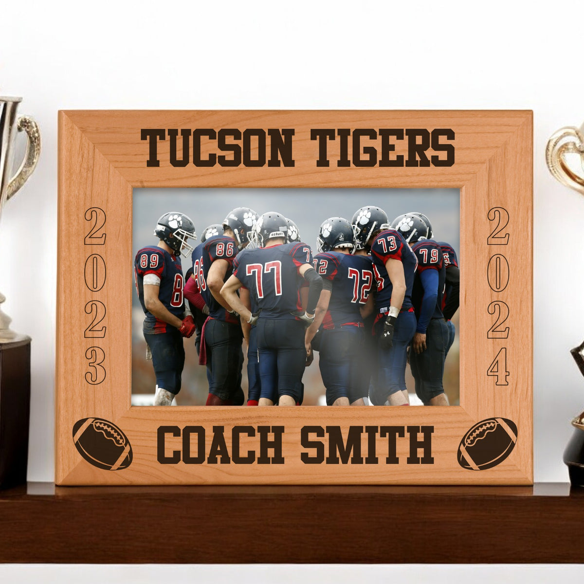 Personalized Football Coach Picture Frame | Custom Football Coach Gift ...